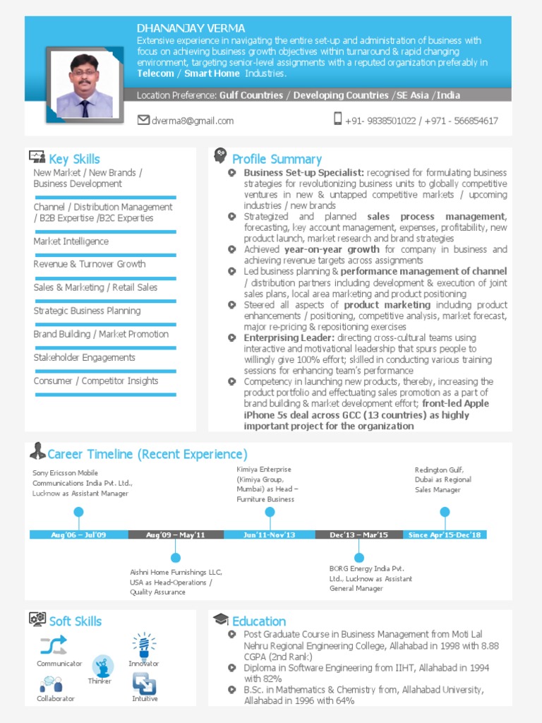 CV Dhananjay Verma July19 | PDF | Brand | Sales