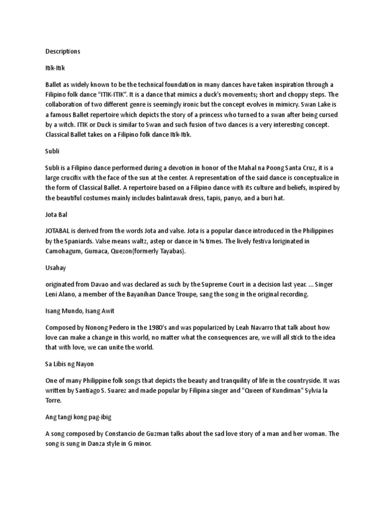 Descriptions Wps Office Pdf Dances Ballet