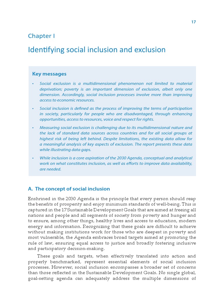 Identifying Social Inclusion and Exclusion: Key Messages | Download ...
