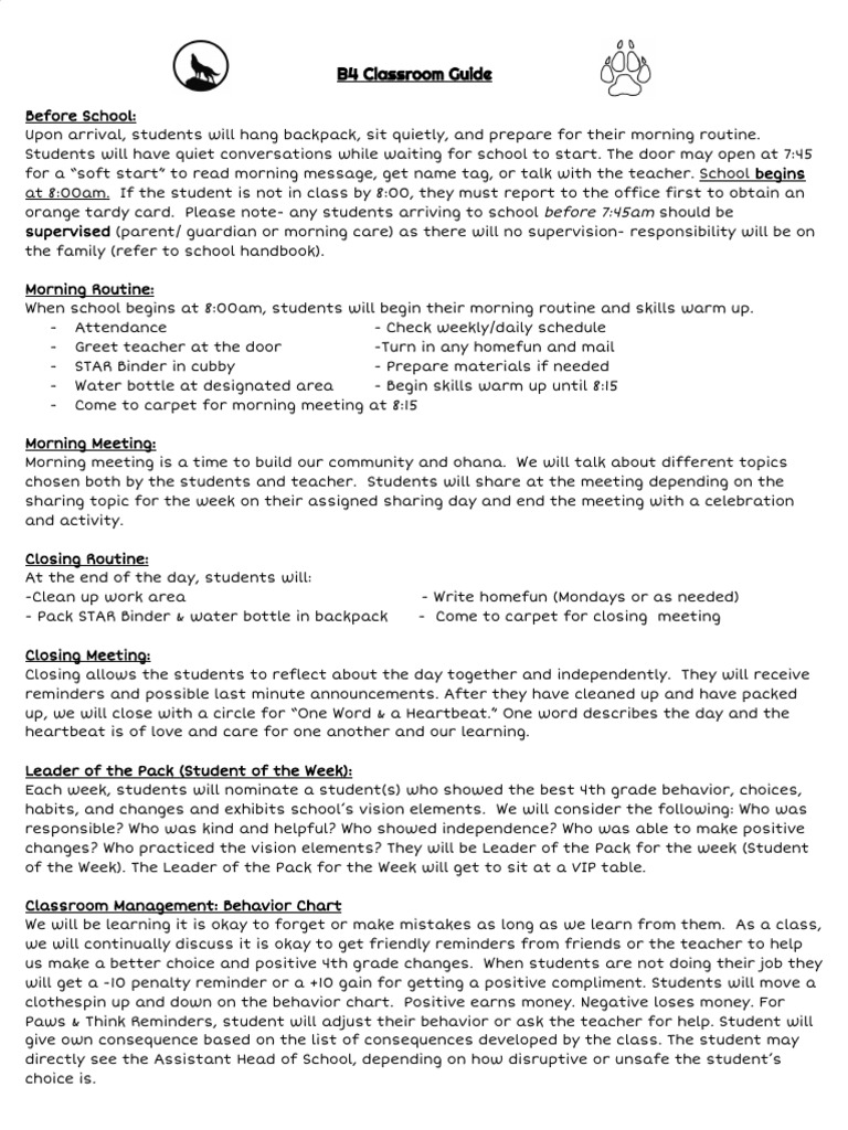 b4 Classroom Guide | PDF | Classroom Management | Cognition