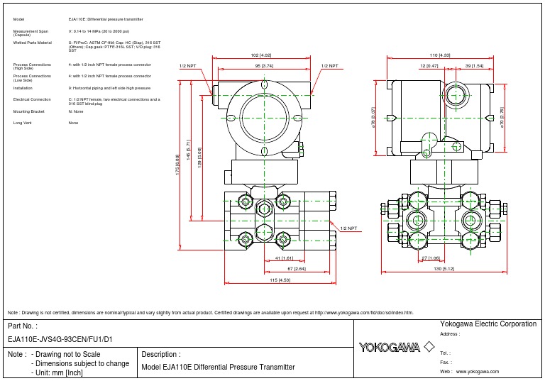 EJA110E Differential Pressure Transmitter | PDF | Manufactured Goods ...
