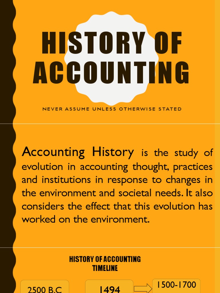 History of Accounting | PDF | Generally Accepted Accounting Principles ...