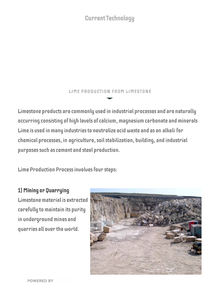 Lime Production From Limestone - Current Technology | PDF | Chemical ...