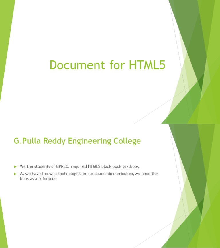 Document For HTML5 | PDF