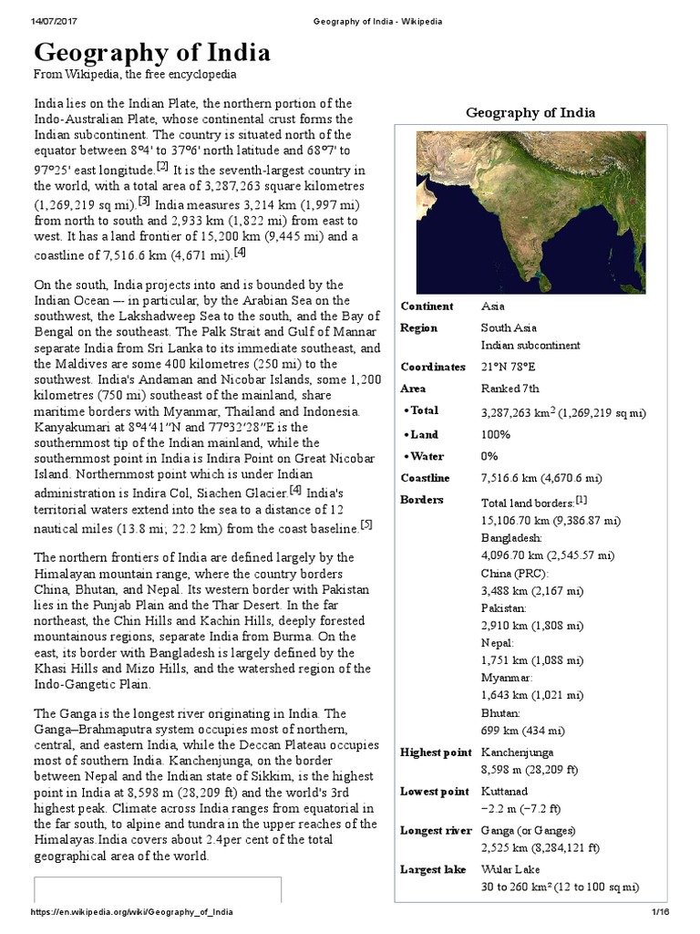 Geography of India | PDF | Himalayas | Earth Sciences