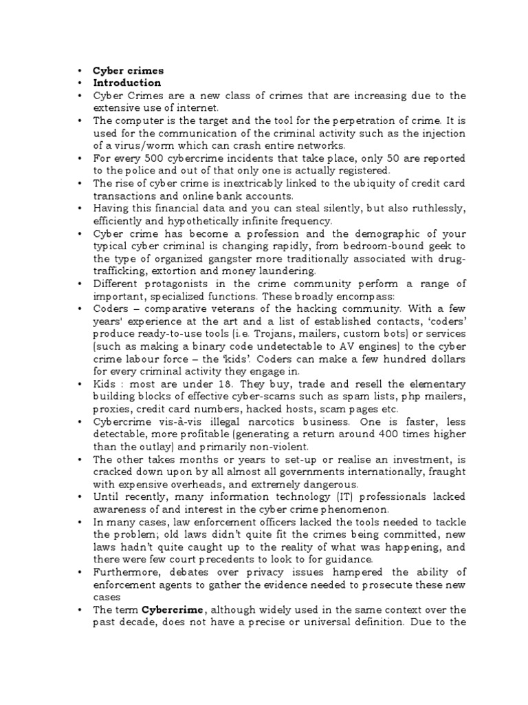 Cyber Crimes Guide: Types, Definitions and Examples | PDF | Phishing ...