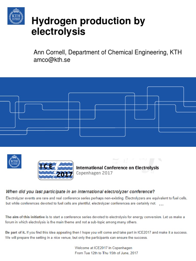 5 Hydrogen Production by Electrolysis Ann Cornell KTH | PDF | Hydrogen ...