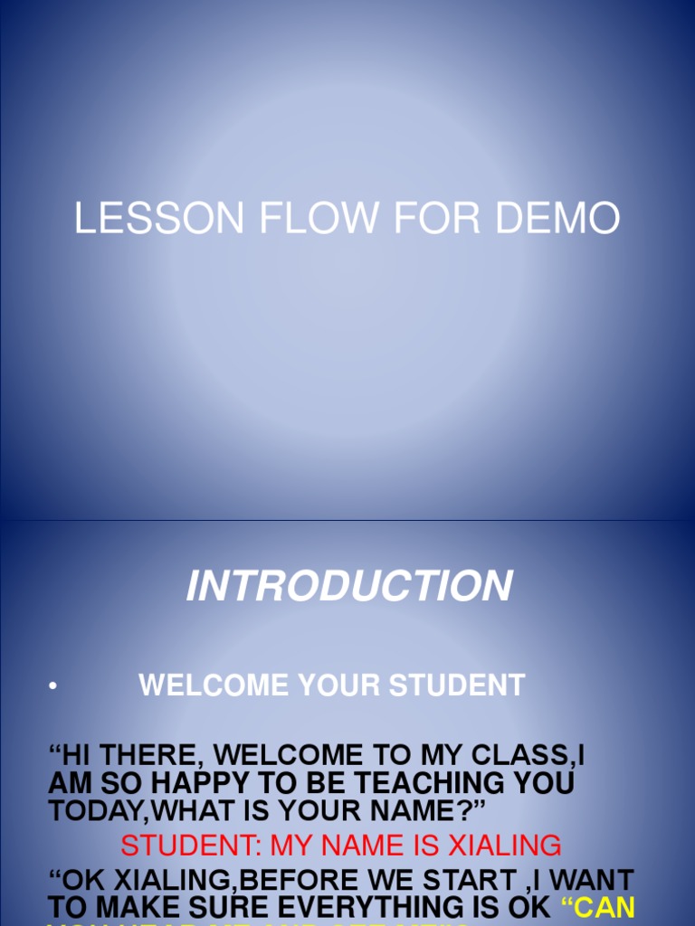 Lesson Flow For Demo | PDF | Foreign Language Studies