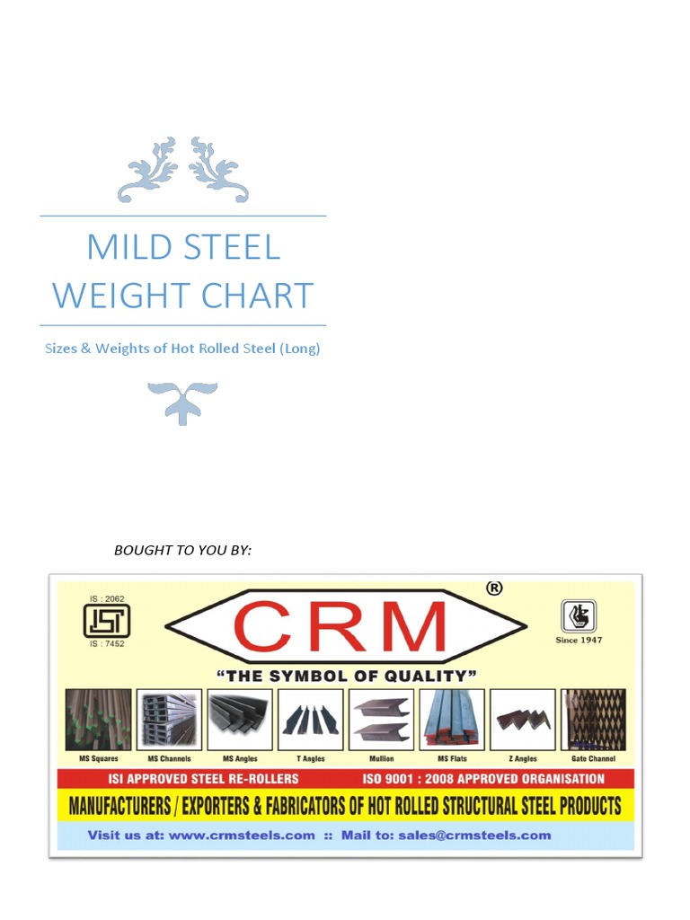 Mild Steel Weight Chart: Sizes & Weights of Hot Rolled Steel (Long ...