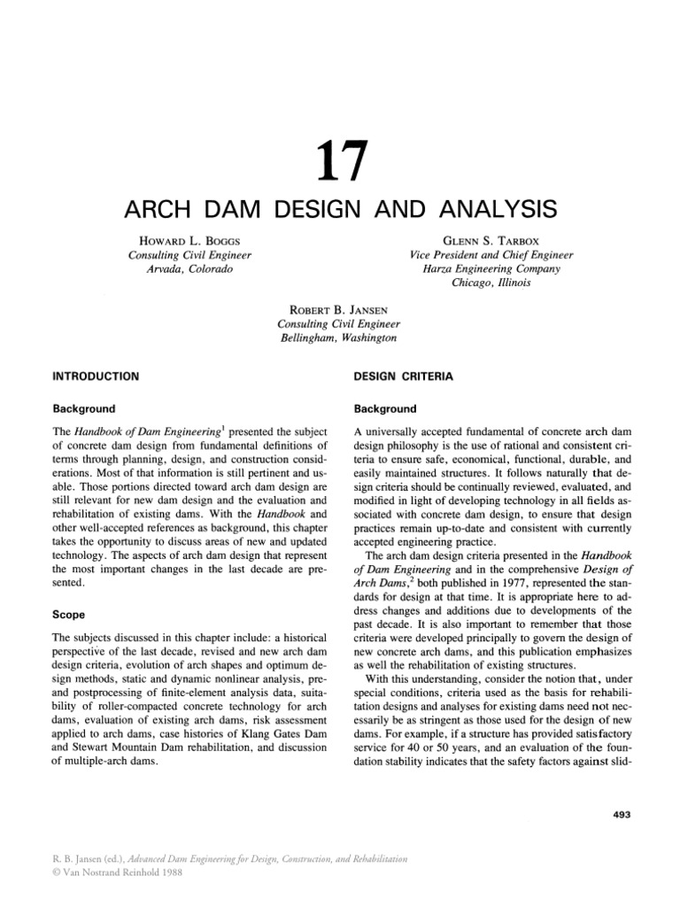Arch Dam Design and Analysis: Howard Boggs Glenn Tarbox | PDF | Nuclear ...