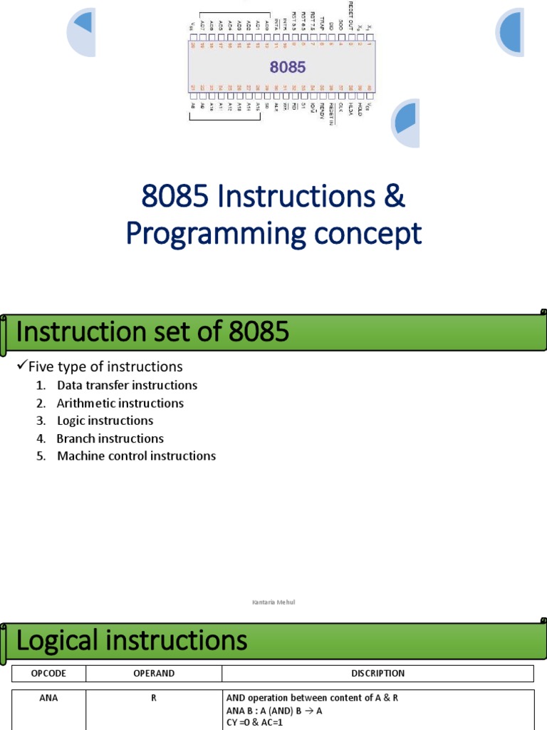 8085 Instructions & Programming Concept | PDF | Integrated Circuit ...