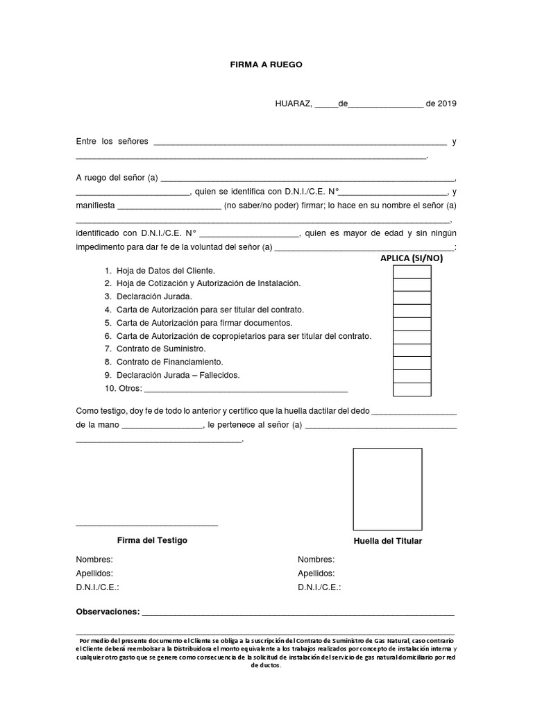 Ejemplo de Firma a Ruego en Contratos | PDF | Business