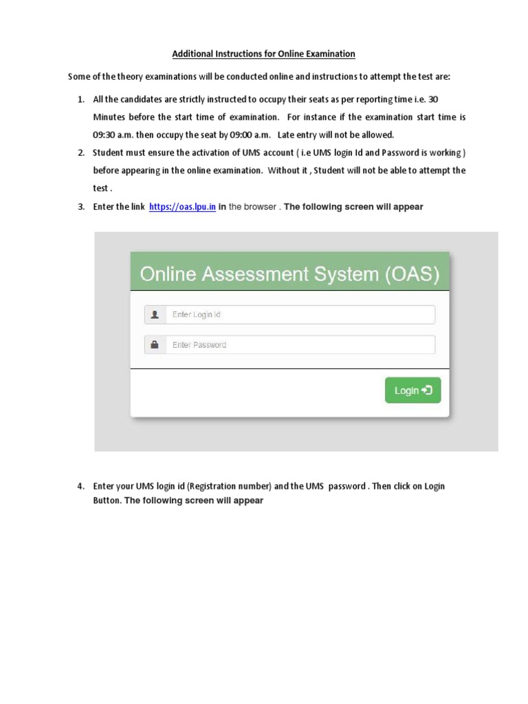 Annexure - 8.0 - Candidate Instructions For Online Examination | PDF