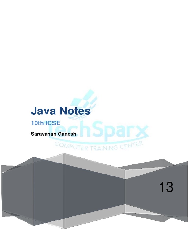 Java Notes 10th Icse Pdf Data Type Integer Computer Science