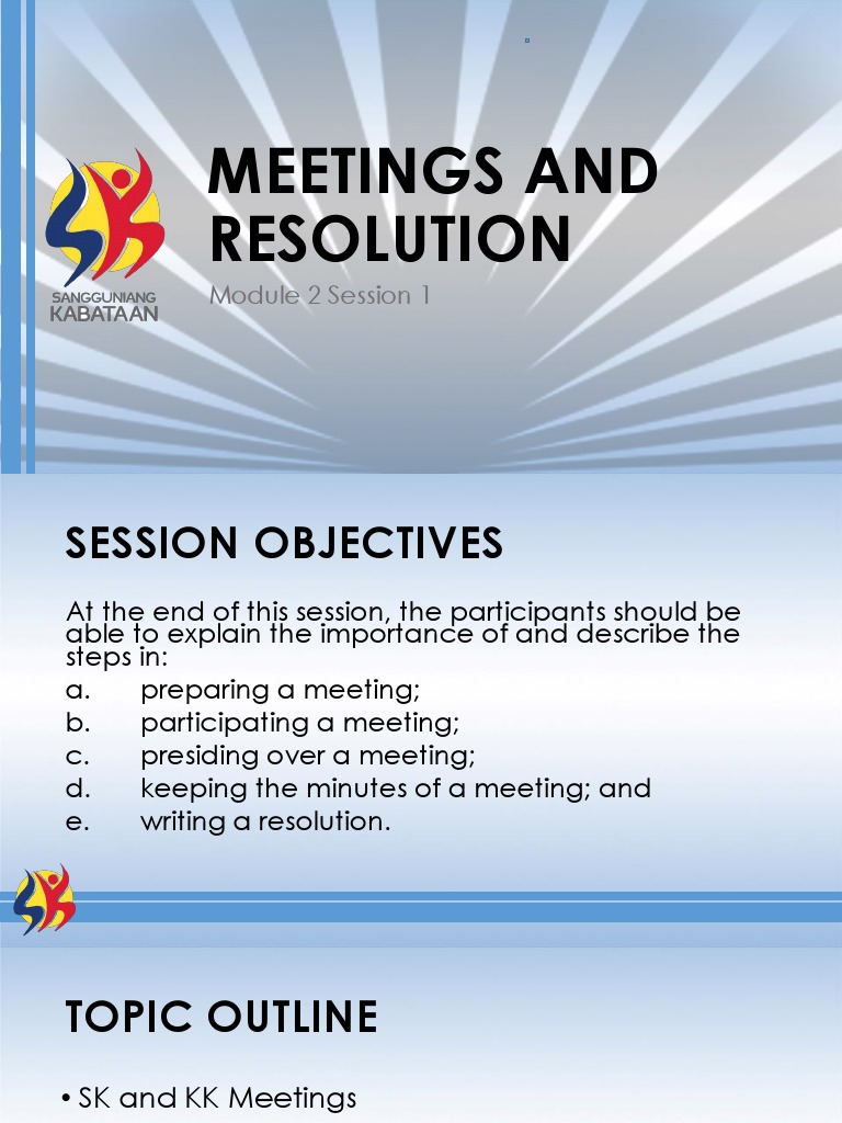SK Meetings and Resolution | PDF | Government | Justice