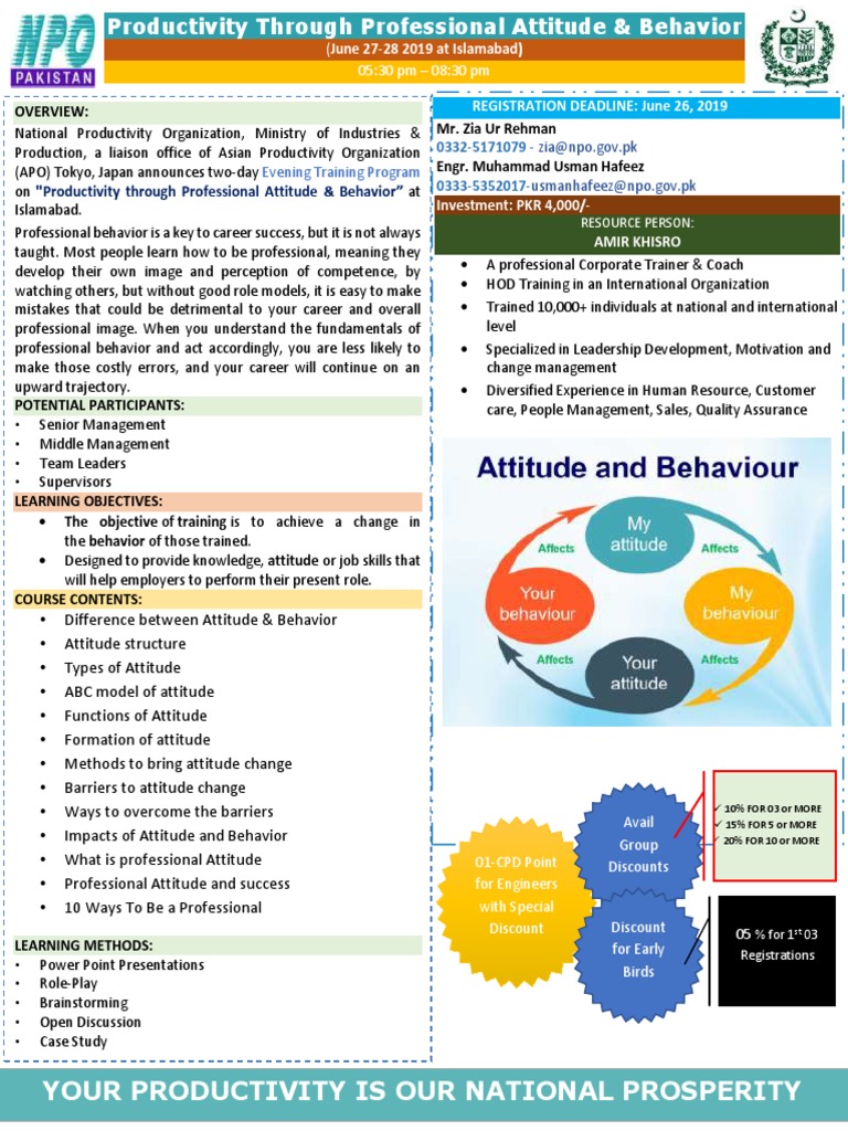 Your Productivity Is Our National Prosperity: Evening Training Program ...