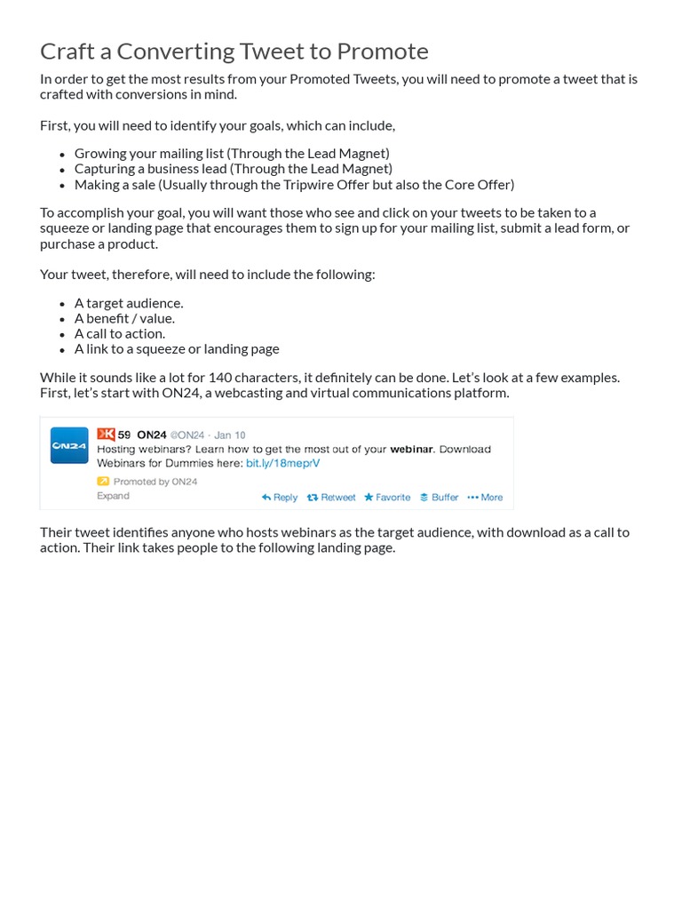 Craft A Converting Tweet To Promote | PDF | Target Audience | Market ...