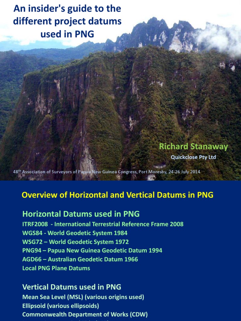 Insiders Guide To Project Datums in PNG | PDF | Geodesy | Surveying