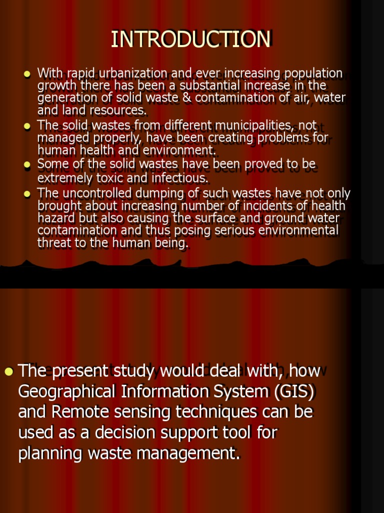 Applications of GIS and Remote Sensing in Solid Waste Management | PDF ...