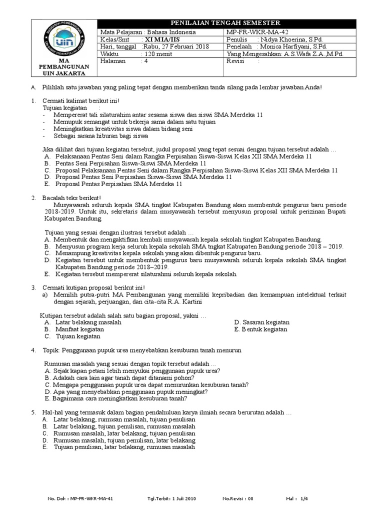 Uts Kelas Xi | PDF | Seni & Disiplin Bahasa | Kajian Bahasa Asing