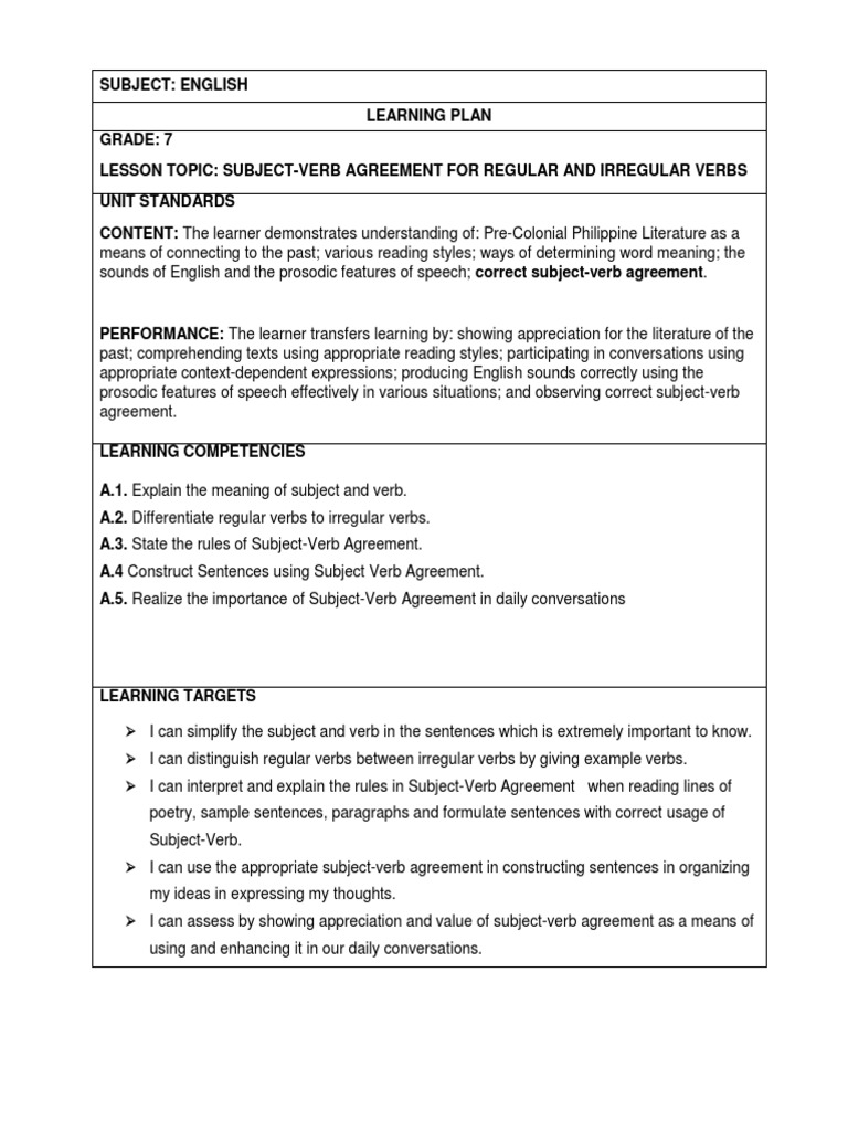 LP For SVA | PDF | Verb | English Language