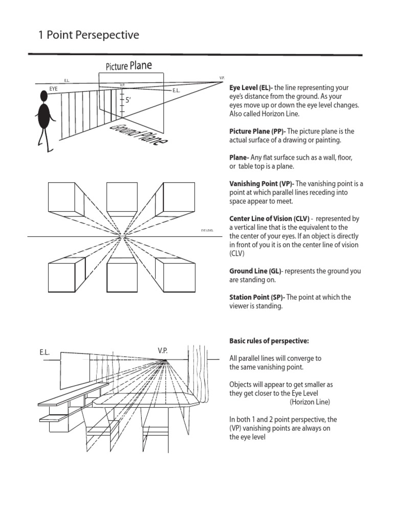 1 Point Perspective Grid | PDF | Perspective (Graphical) | Classical Geometry