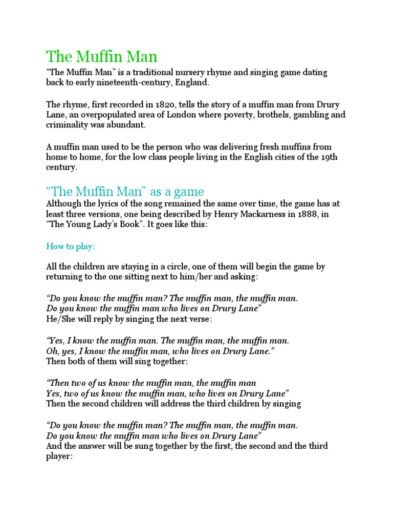The Muffin Man | PDF | Children's Music