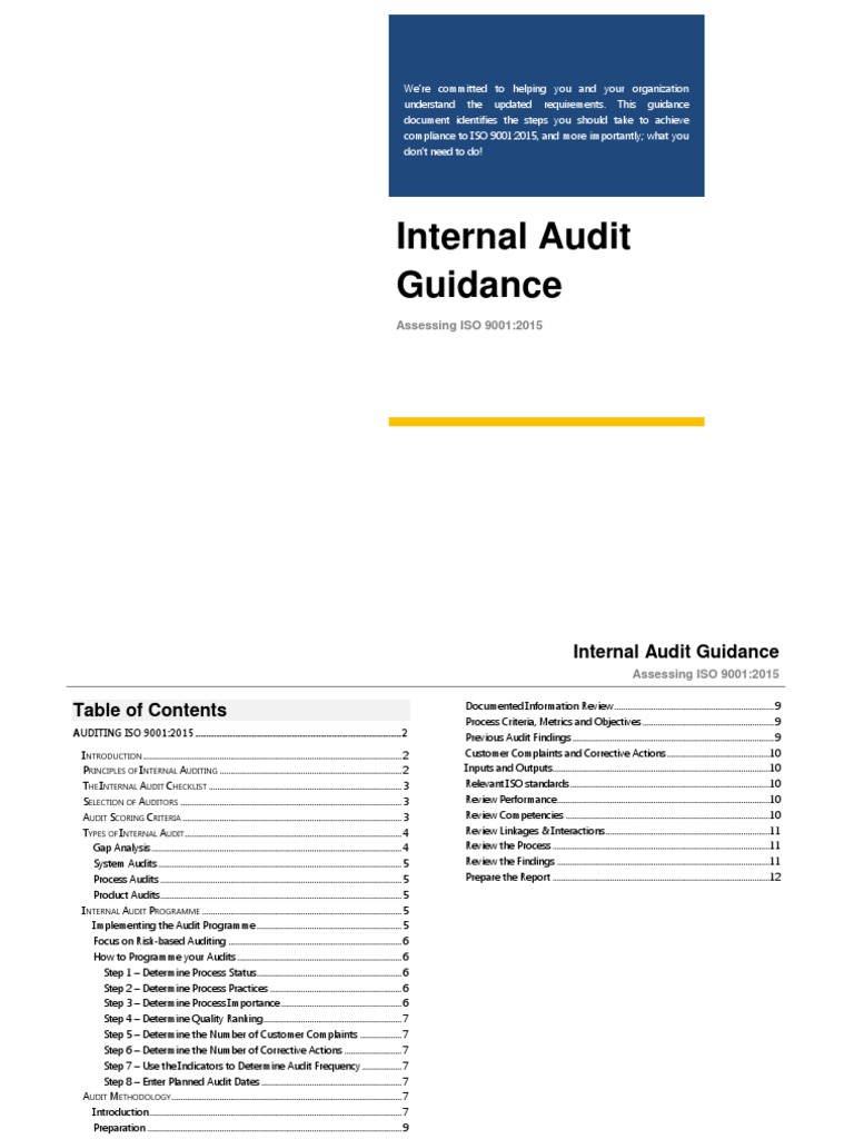 Internal Audit Guidance Assessing ISO 90 | Download Free PDF | Internal ...