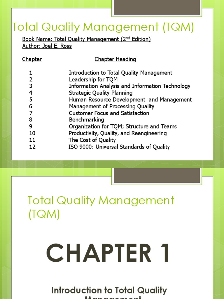 TQM Chapter-1 Introduction | PDF | Quality Management | Business Process Management