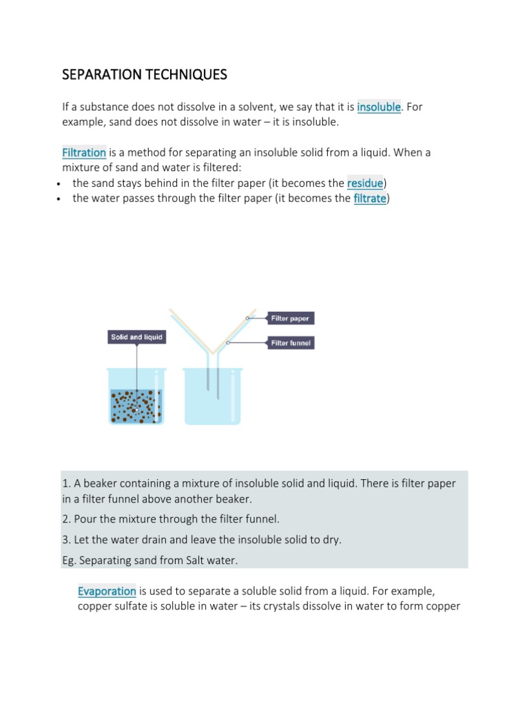 Separation Techniques | PDF | Distillation | Solution