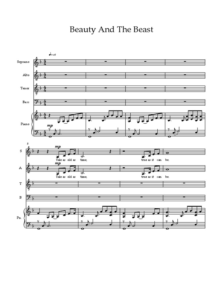 Beauty and The Beast SATB | PDF | Harmony | Musical Techniques