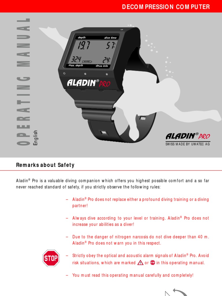 Uwatec Aladin Pro Eng | PDF | Underwater Diving | Recreation