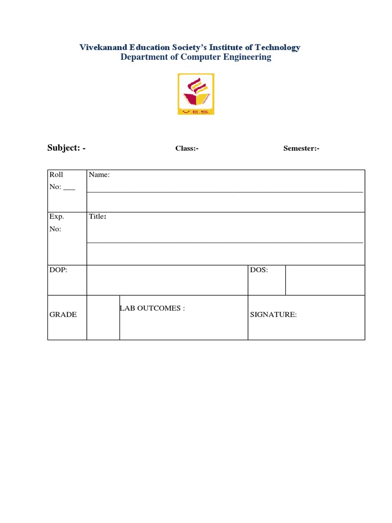 Template For Front Page | PDF | Computers