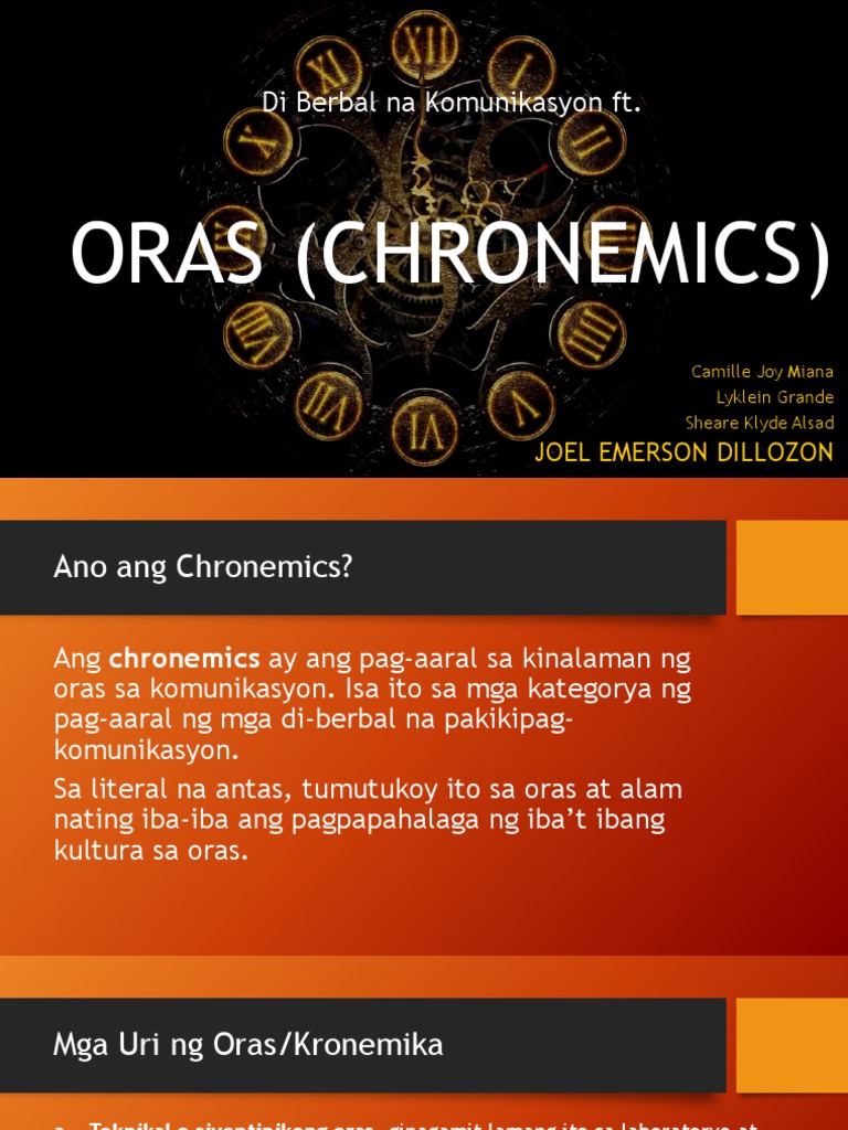 Di Berbal Na Komunikasyon (Chronemics) | PDF