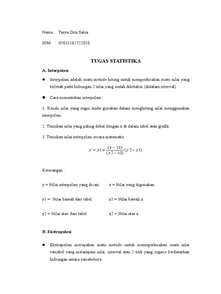Statistika Interpolasi Dan Ekstrapolasi | PDF