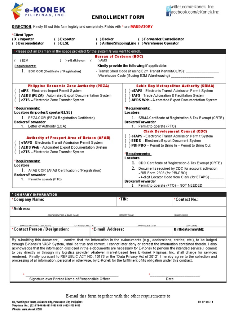 E Konek Vasp Form | PDF | Government | Government Information