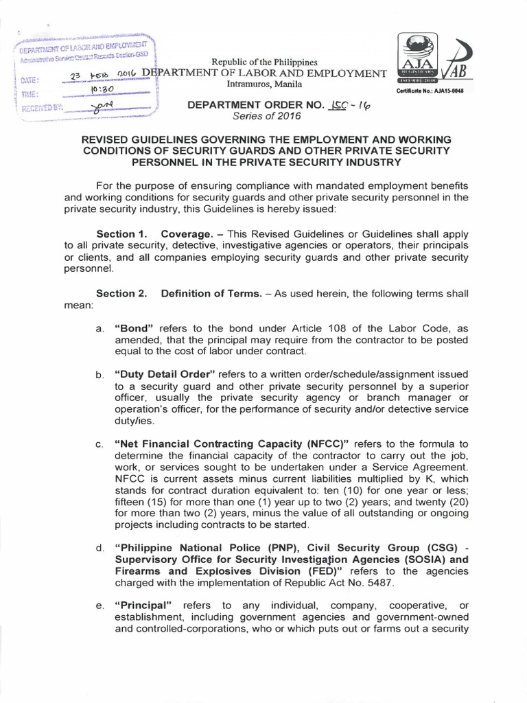 Dept Order No - 150 16 PDF | PDF | Security Guard | Employment