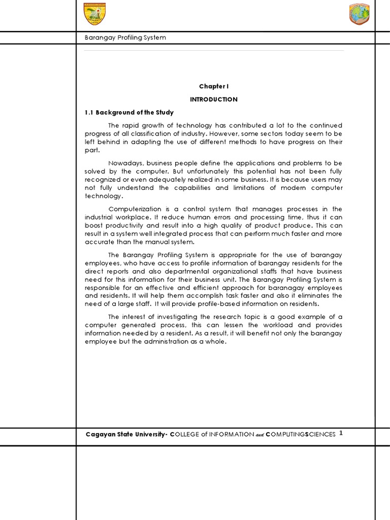 Barangay Profiling System Overview | PDF | Information Technology ...