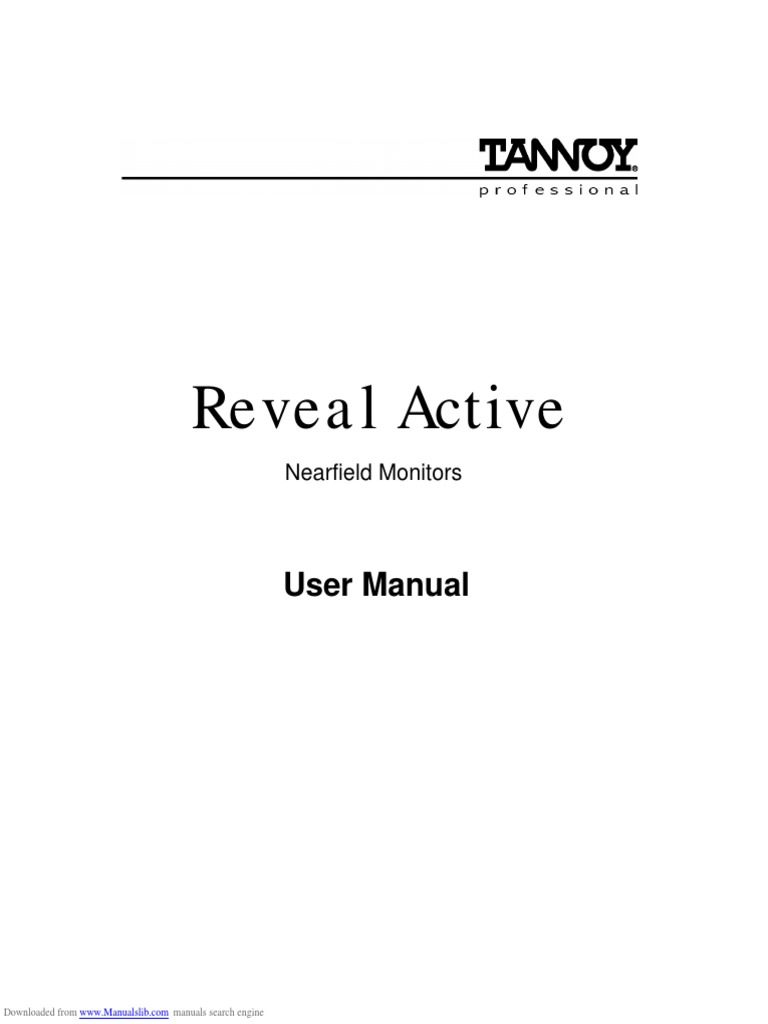 Tannoy Reveal Active - User Manual | PDF | Loudspeaker | Equalization (Audio)