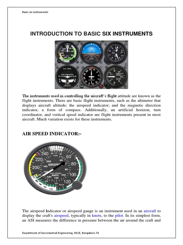 Aircraft Instruments | PDF | Airspeed | Spaceflight Technologies
