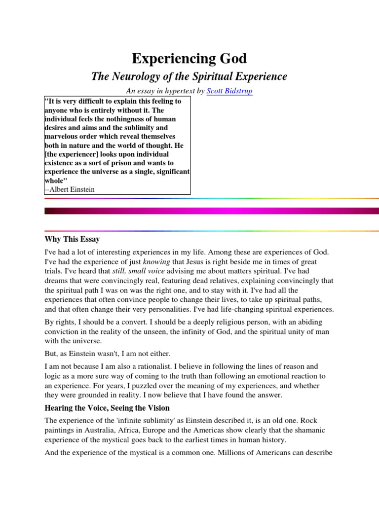 Experiencing God | PDF | Religious Experience | Experience