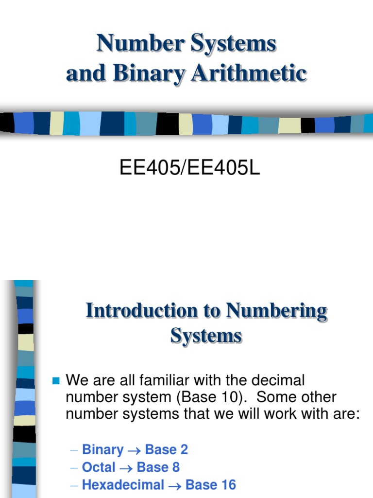 Number Systems and Binary Arithmetic: EE405/EE405L | PDF | Theory Of ...
