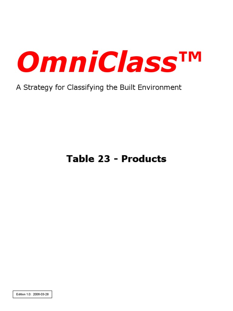 OmniClass 23 2006-03-28 | PDF | Sewage Treatment | Prestressed Concrete
