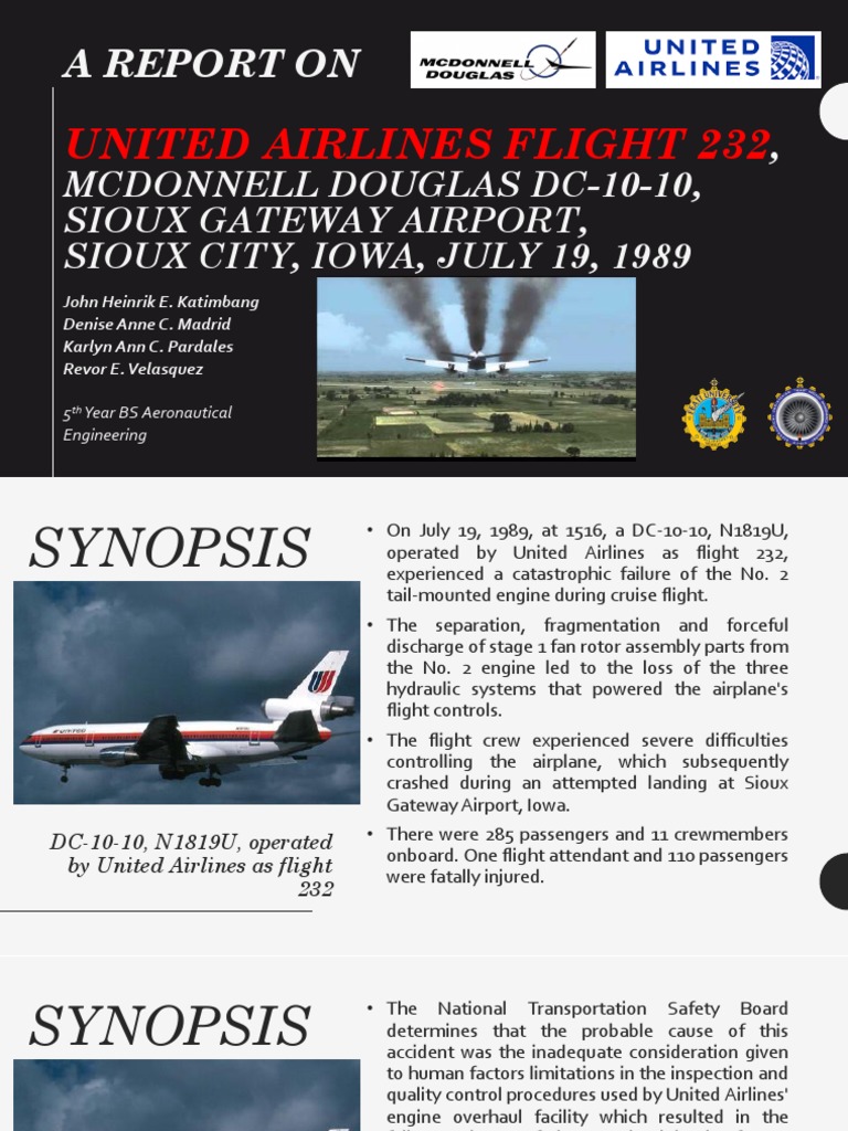 NTSB Report: United Airlines Flight 232 | PDF | Aviation Accidents And ...