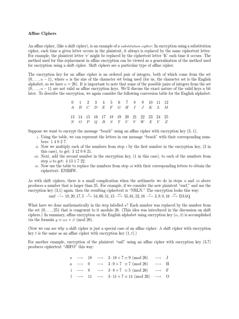 Affine PDF | PDF | Cryptography | Cipher