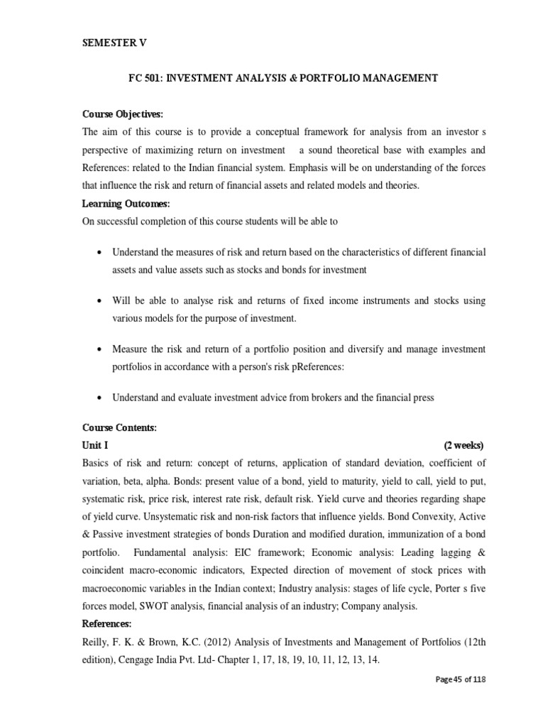 BBA (FIA) Revised Syllabus 2019 | PDF | Valuation (Finance ...