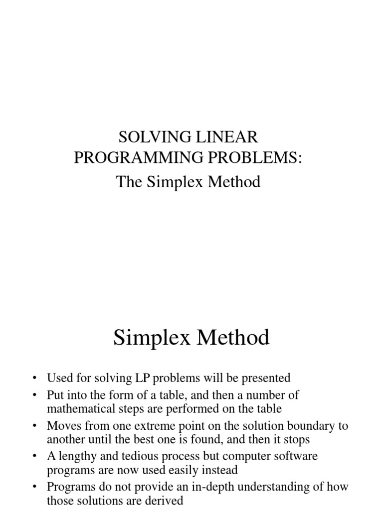 Simplex 3 | PDF | Mathematical Optimization | Mathematical Concepts