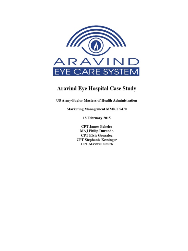 Aravind Eye Care System Case Study | PDF | Visual Impairment | Health Care