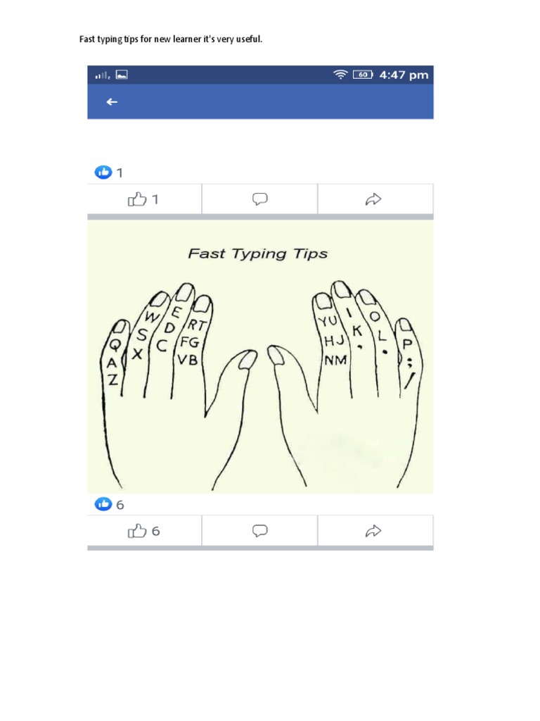 Fast Typing Tips For New Learner It's Very Useful | PDF