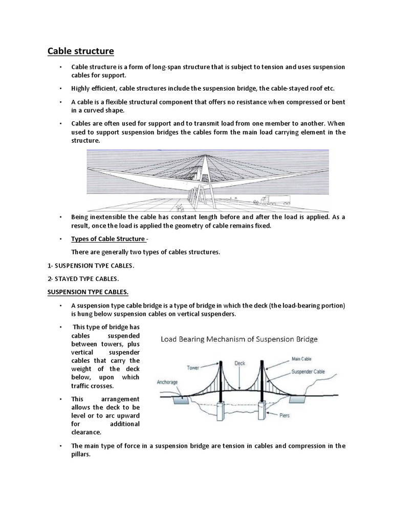 Cable Structure | PDF | Civil Engineering | Structural Engineering